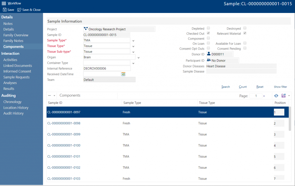 LIMS Tracking Sample Genealogy | Tissue Sample Tracking