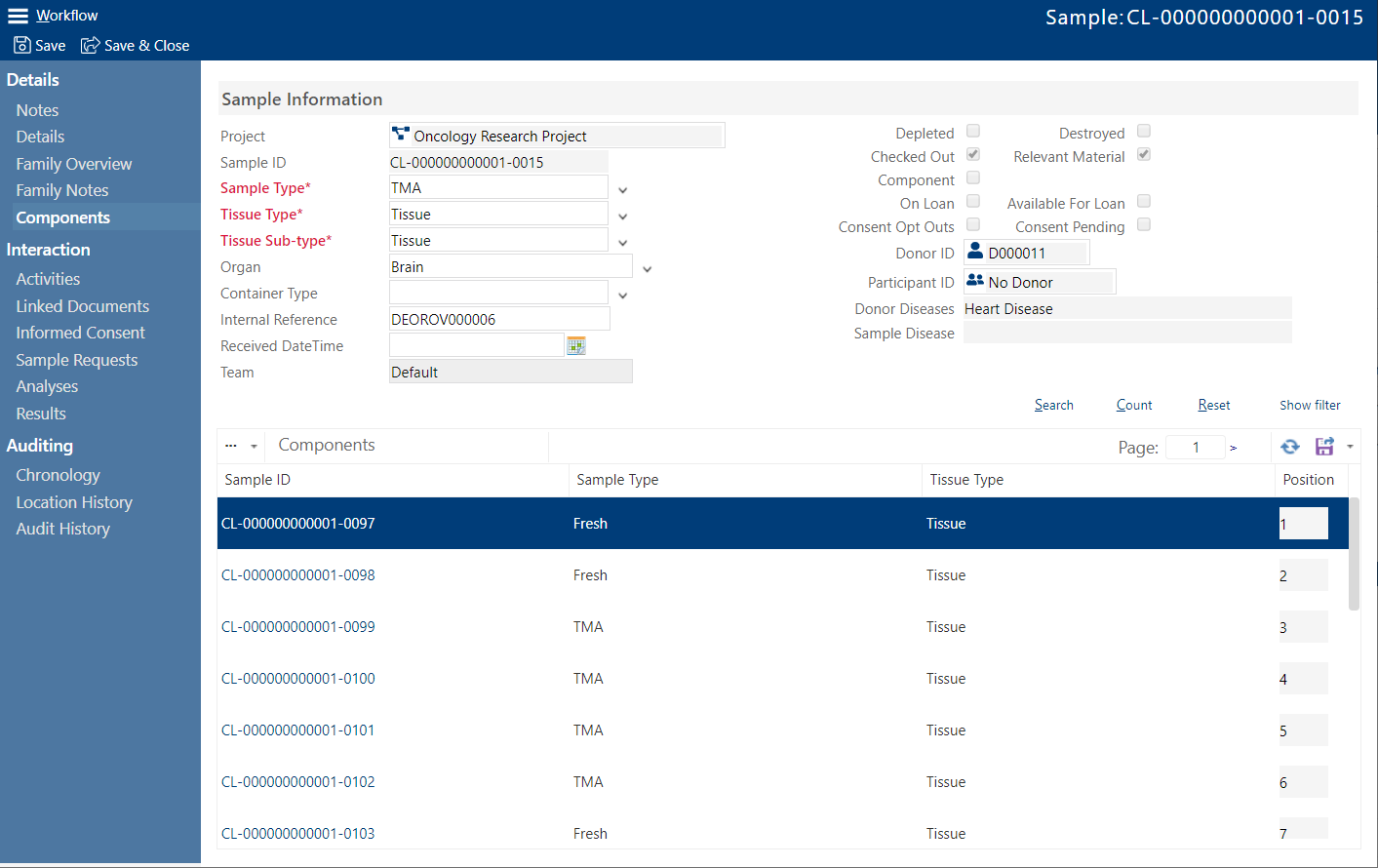 LIMS Tracking Sample Genealogy | Tissue Sample Tracking